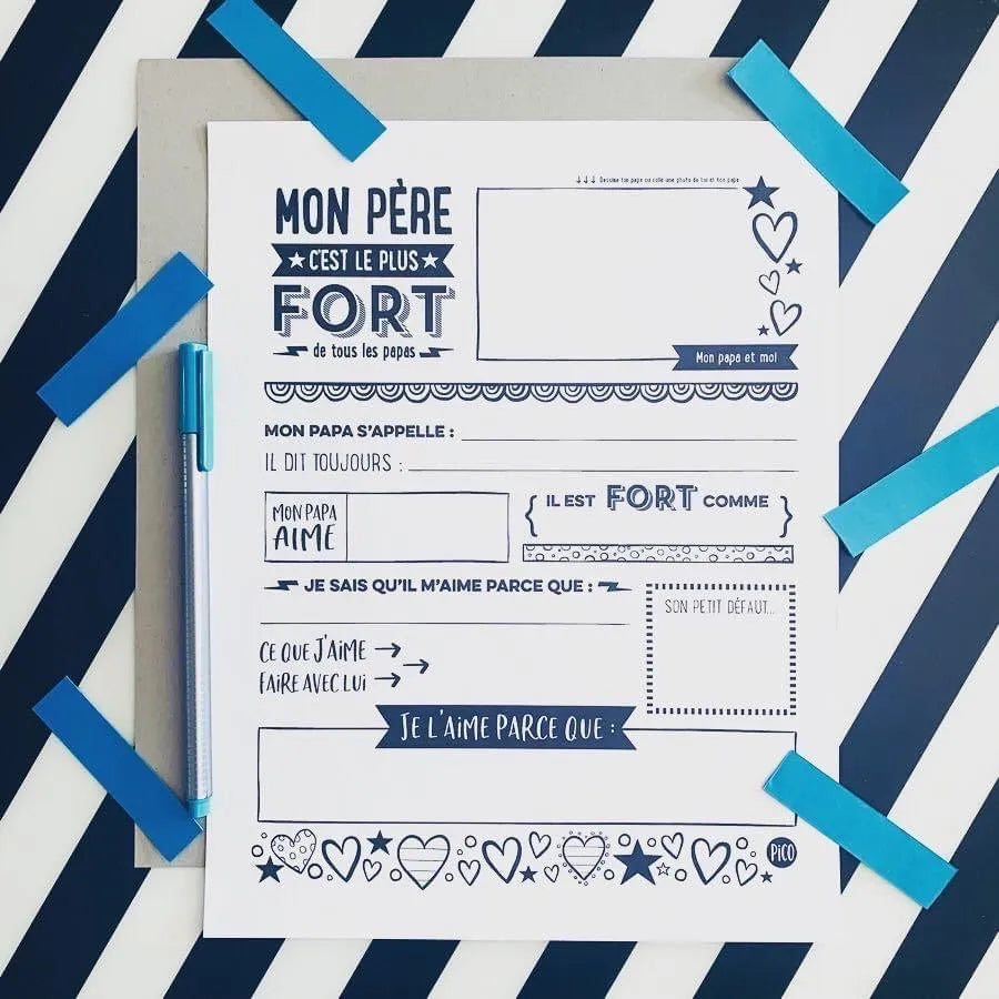 Father's Day Coloring Page - Printable Fun | PiCO Tatoo