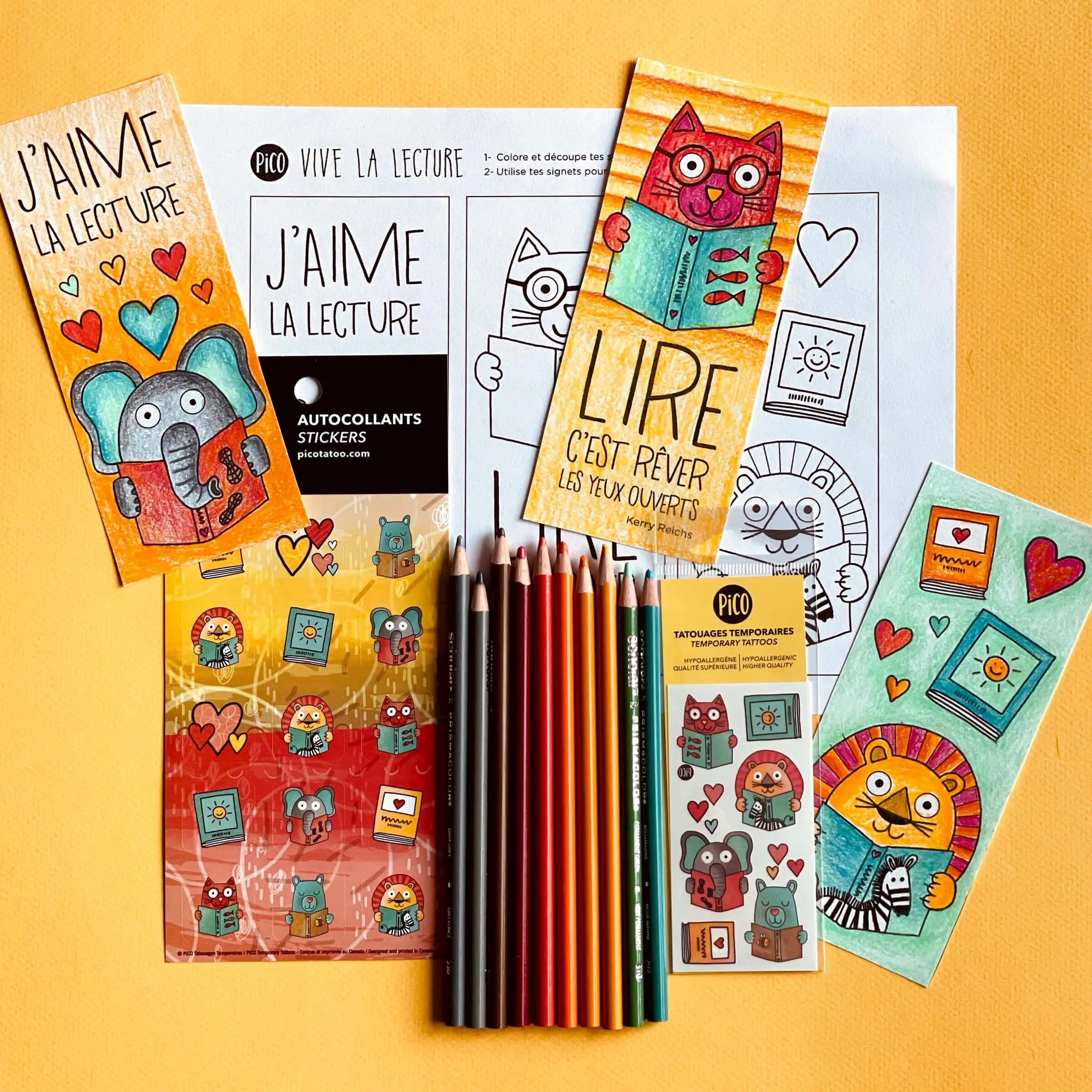 Bookmarks Reading Coloring Page - Printable | PiCO Tatoo